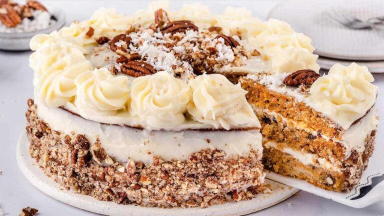 Indulge in a delicious and moist Carrot and Coconut Cake made with ...